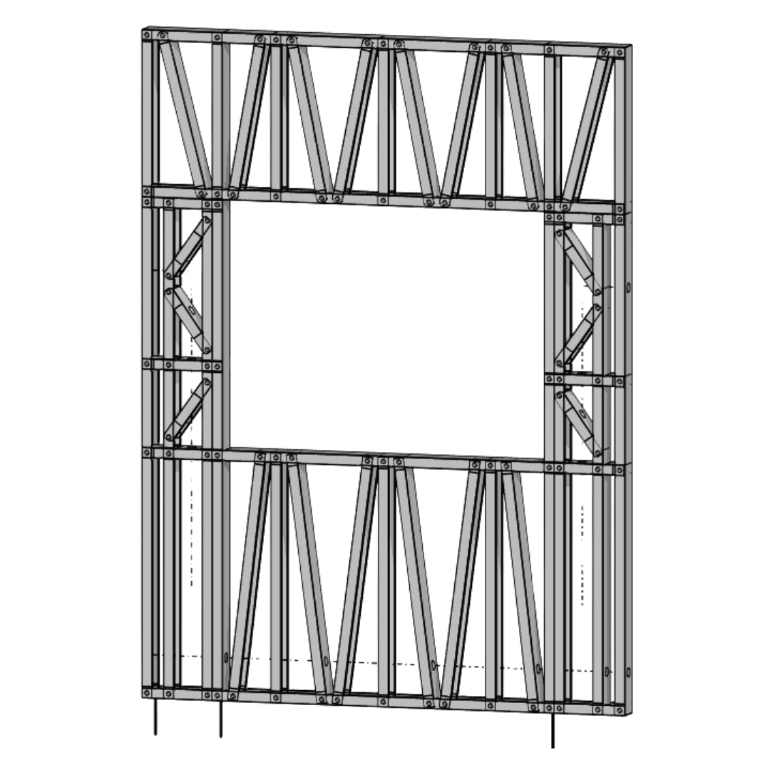 Modular Wall Panel-6x8ft-16" stud space - Ga 20, Grade 50 Galv. Steel ...