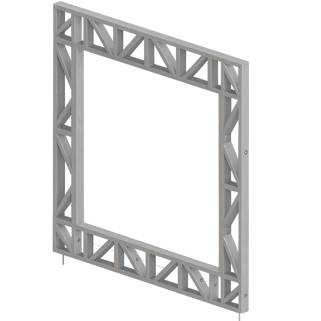 Modular Wall Panel-8x8ft-16" stud space - Ga 20, Grade 50 Galv. Steel ...